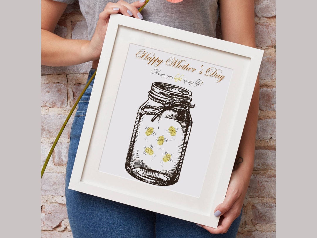 Mother's Day Firefly Fingerprint Keepsake, Personalized Gift (PDF & JPG ...