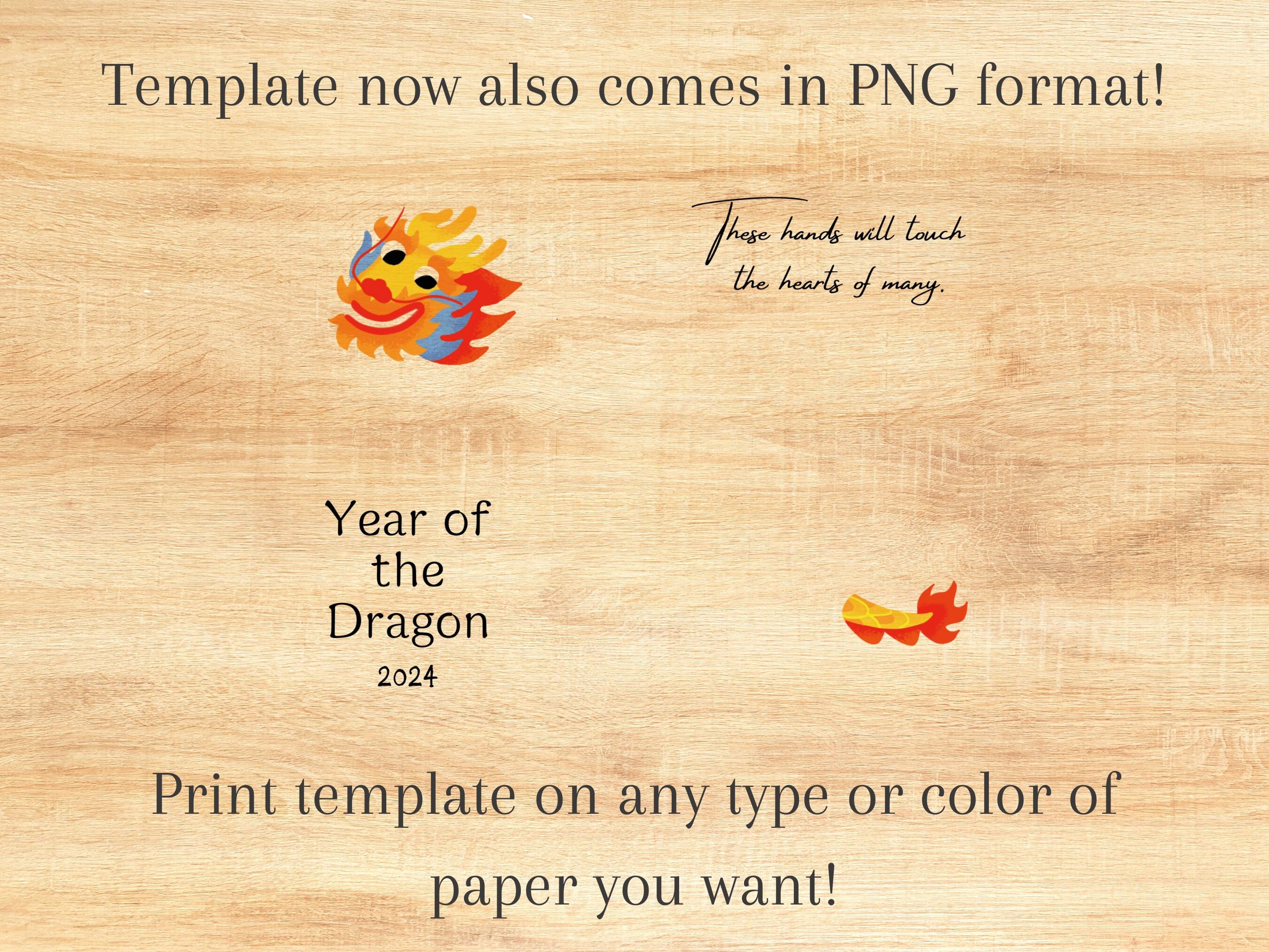 Year of the Dragon Handprint Craft Template, Chinese New Year, Dragon ...