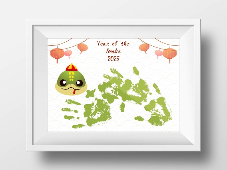 New Year Snake Craft, Lunar New Year, Chinese New Year, Baby Keepsake ...