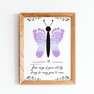 Butterfly Footprint Art, Baby Keepsake Craft (PDF, JPG, PNG) - Etsy