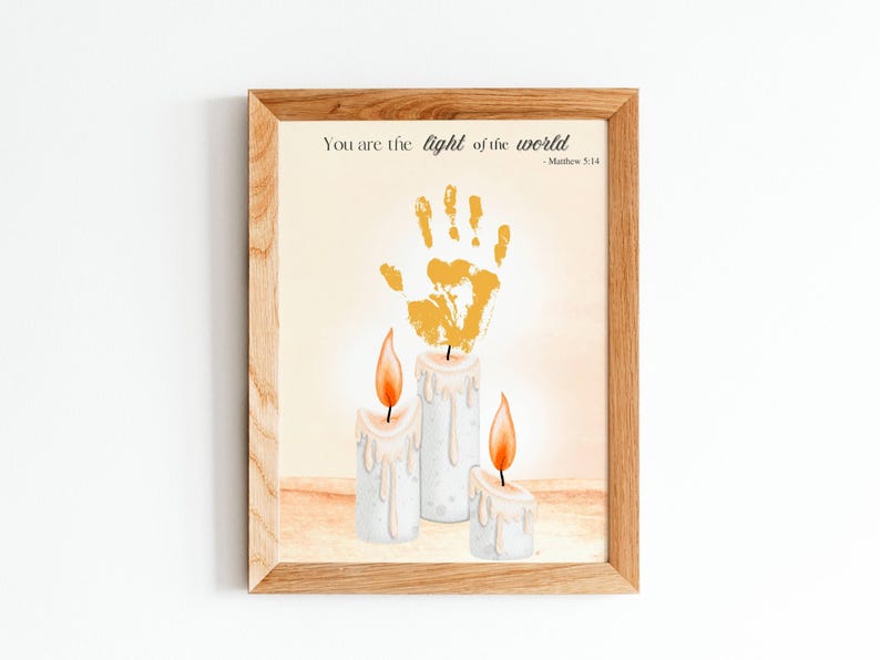 Candle Handprint Craft, Christian Keepsake (PDF & JPG) - Etsy