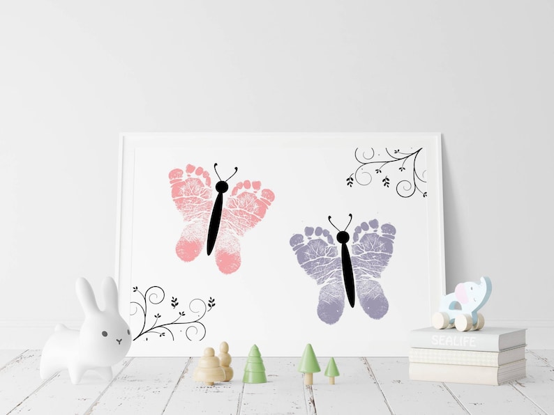 Butterfly Footprint Craft Footprint Art Baby Keepsake - Etsy