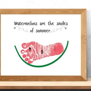 Watermelon Footprint Art, DIY Memory Keepsake (printable Template) - Etsy
