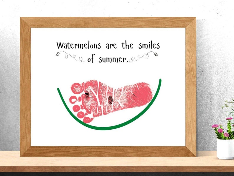 Watermelon Footprint Art, DIY Memory Keepsake (printable Template) - Etsy