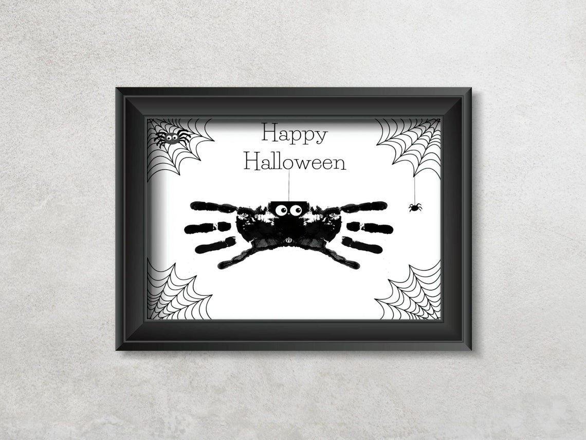 Halloween Spider Handprint Art, Printable Handprint Craft, Halloween ...