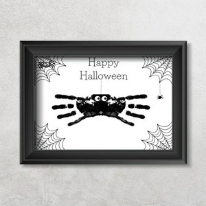 Halloween Spider Handprint Art, Printable Handprint Craft, Halloween ...
