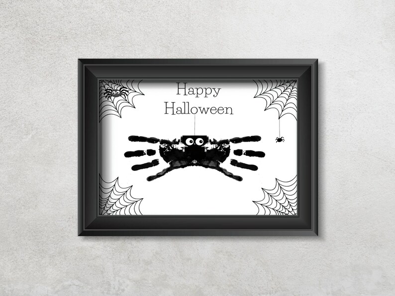 Halloween Spider Handprint Art, Printable Handprint Craft, Halloween ...