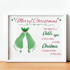 Christmas Footprint Craft, Mistletoe Craft, Baby Keepsake, Daycare ...