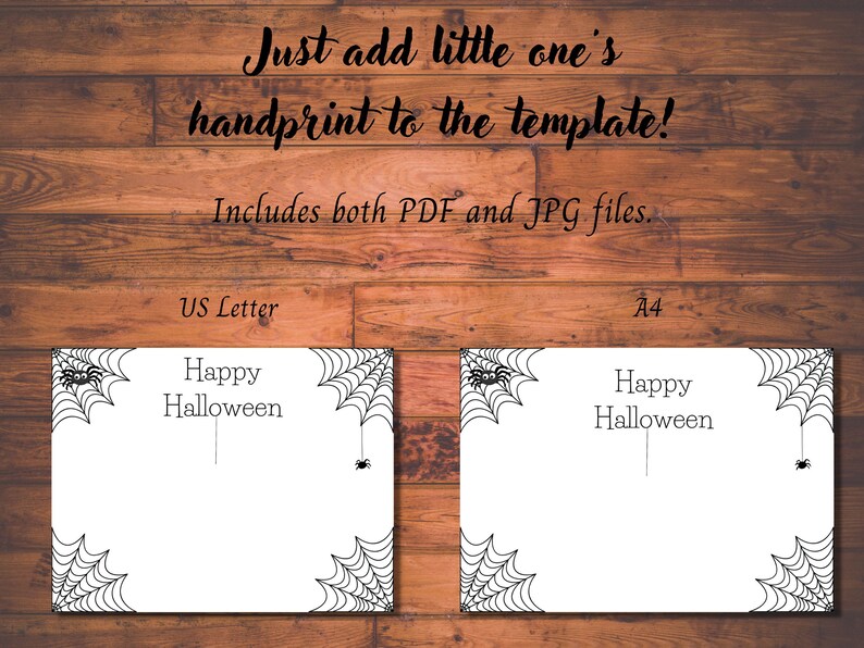 Halloween Spider Handprint Art, Printable Handprint Craft, Halloween ...
