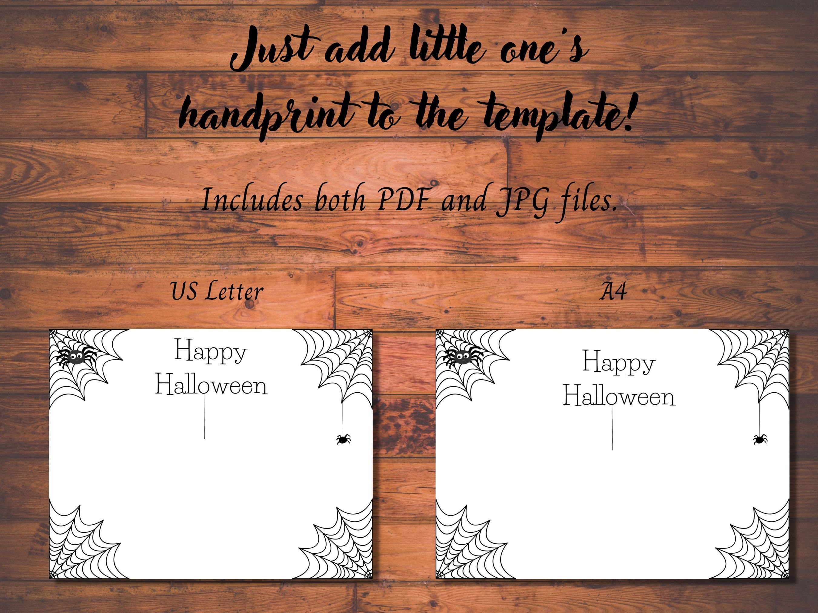 Halloween Spider Handprint Art, Printable Handprint Craft, Halloween ...