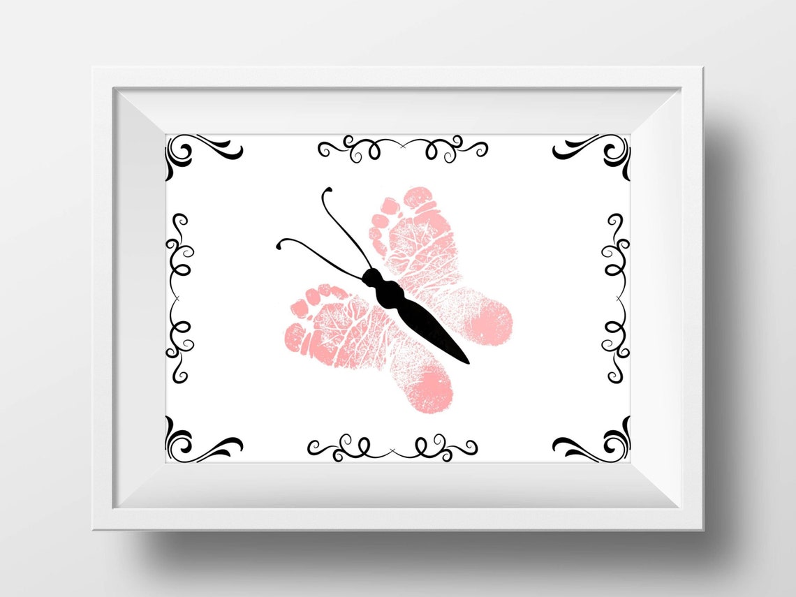 Butterfly Footprint Craft, Baby Keepsake, Craft Template, Daycare ...