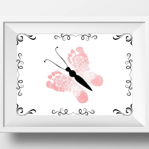 Butterfly Footprint Craft, Baby Keepsake, Craft Template, Daycare ...