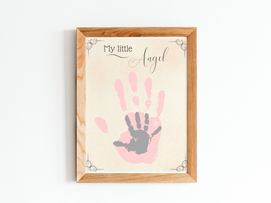Little Angel Handprint Craft, Craft for Mom and Baby, Baby Keepsake ...