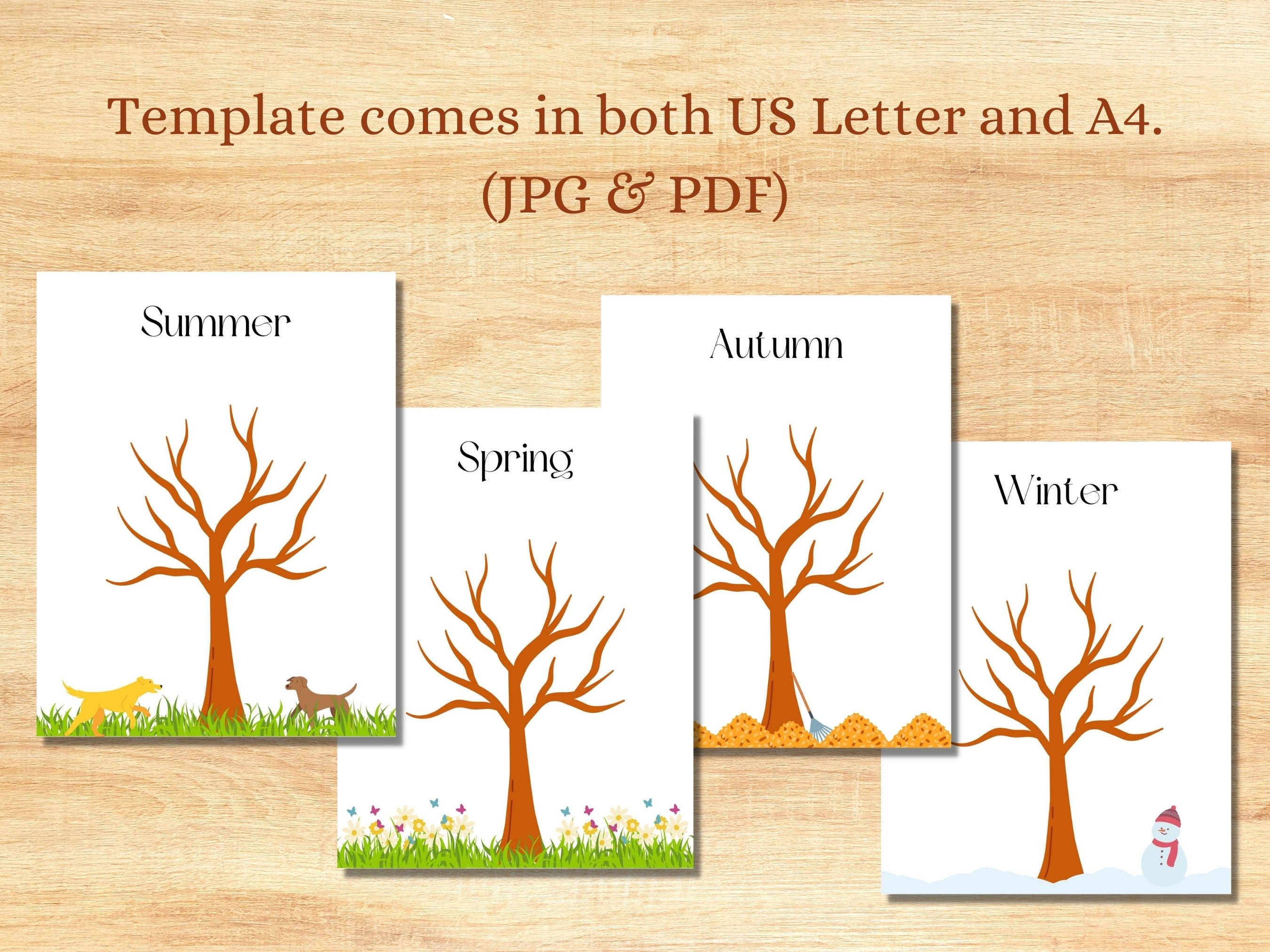 4 Seasons Handprint Craft, Printable Daycare Crafts, Toddler Activities ...