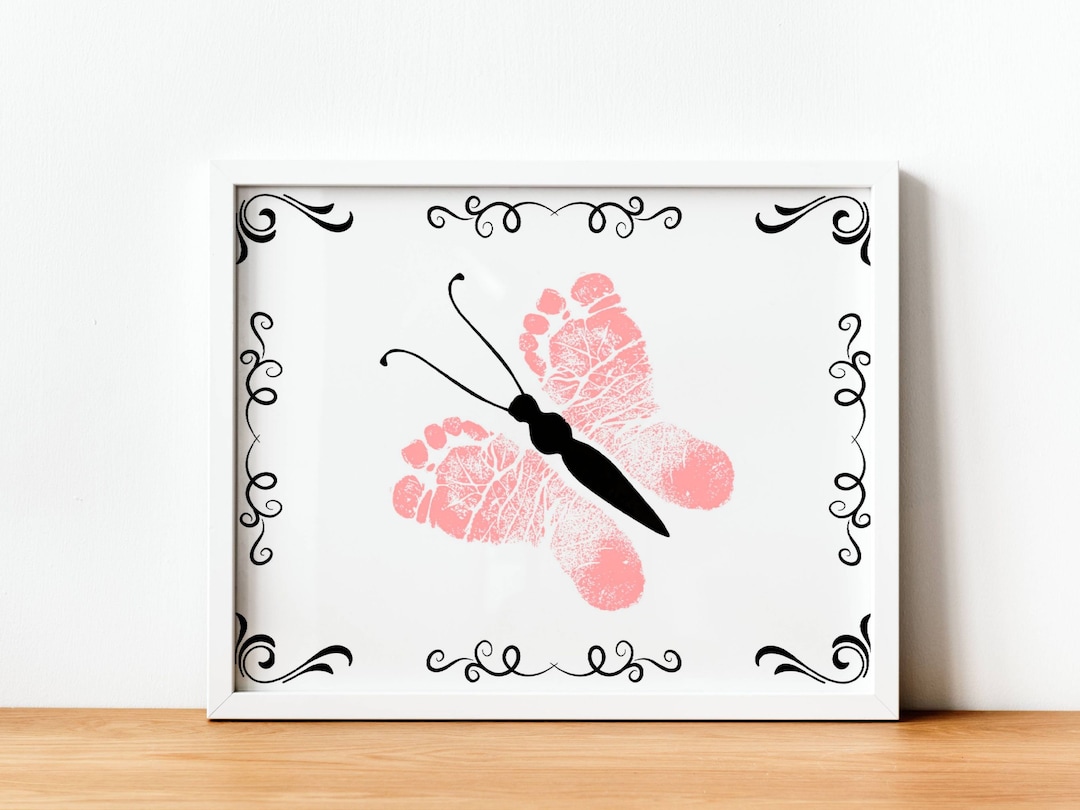 Butterfly Footprint Craft, Baby Keepsake, Craft Template, Daycare ...