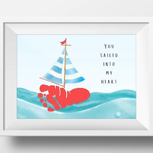 Boat Footprint Craft, Baby Keepsake, Daycare Activity, Daycare Craft ...