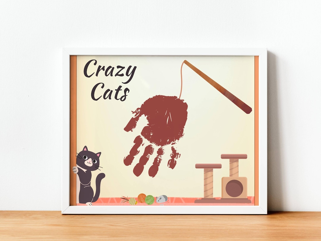 Cat Handprint Craft for Kids, Cat Toy Handprint, Baby Keepsake, Daycare ...