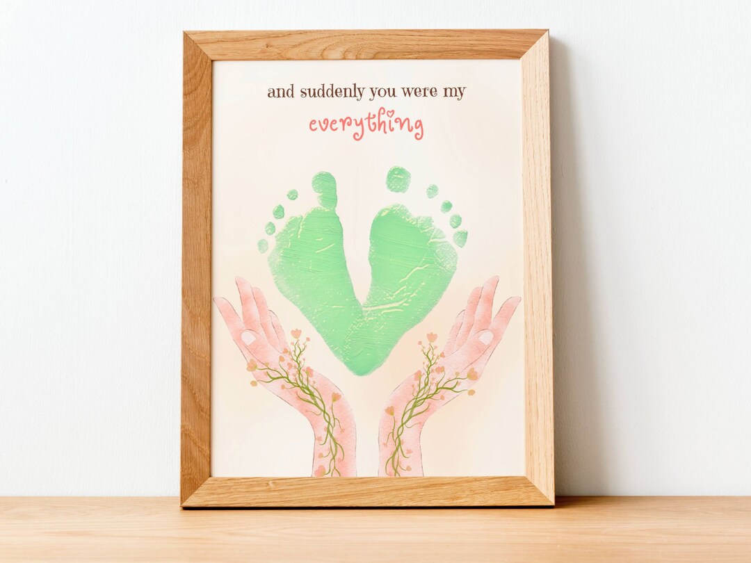 Printable Footprint Craft, Baby Keepsake, Gift for Mom, Mother's Day ...