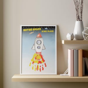 Spaceship Handprint Craft, Baby Keepsake, Space Art, Crafts for Kids ...