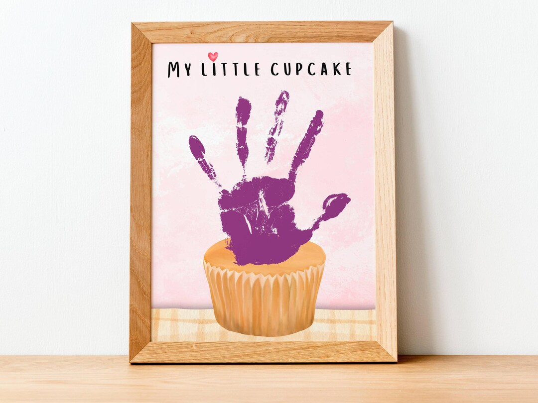 Cupcake Handprint Art, Baby Keepsake Craft (PDF & JPG) - Etsy