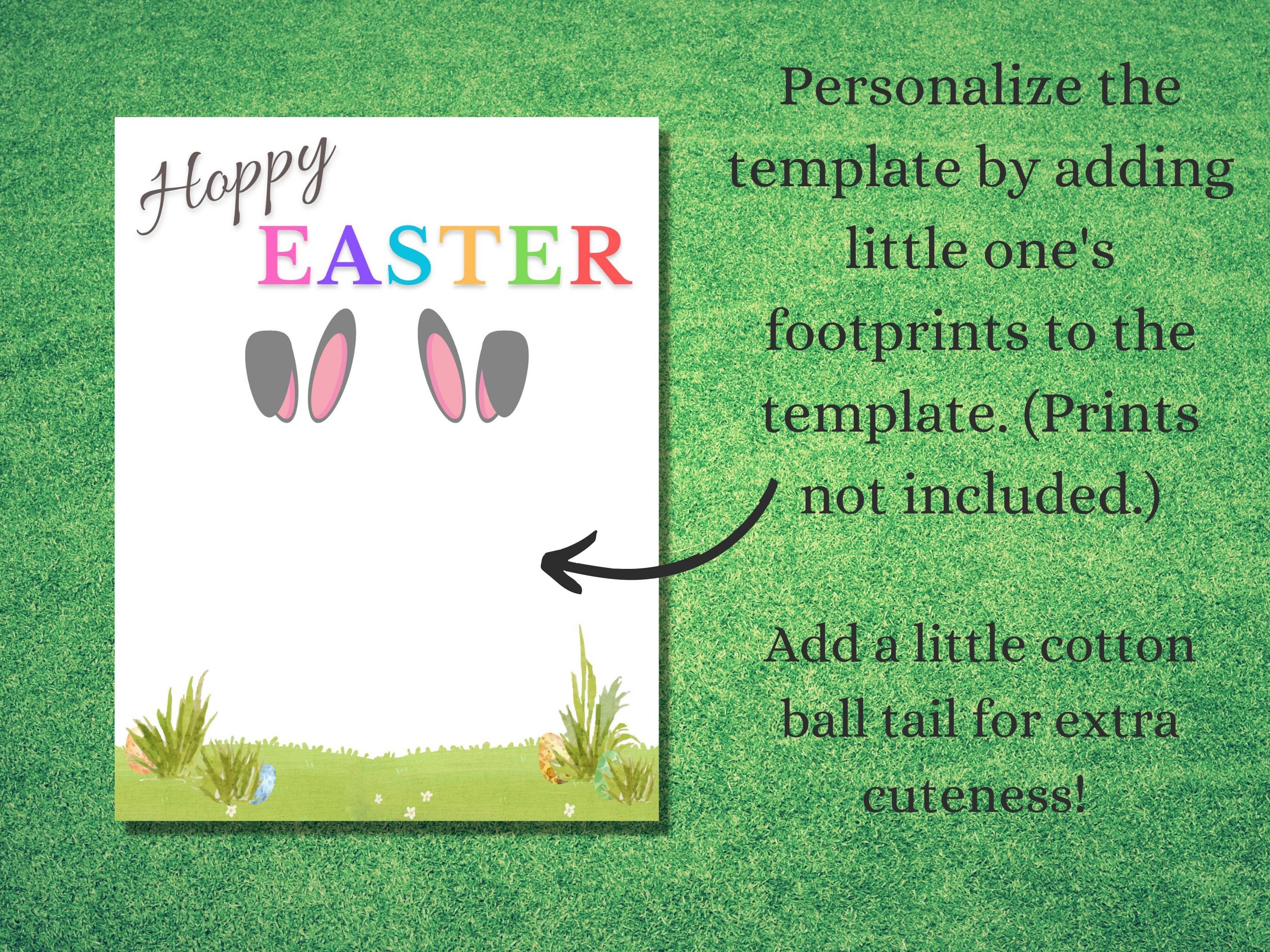 Bunny Footprint Easter Craft, Printable Keepsake (PDF & JPG) - Etsy