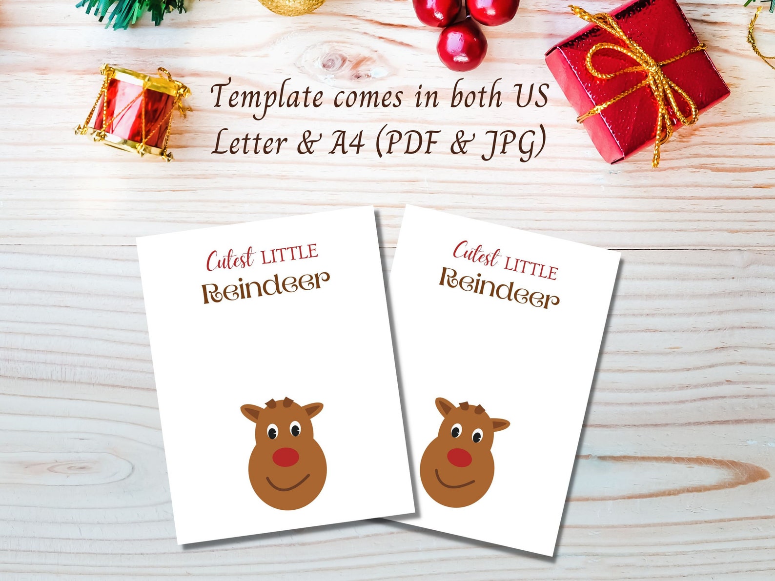 Reindeer Handprint Craft, Christmas Art, Printable Craft Template ...
