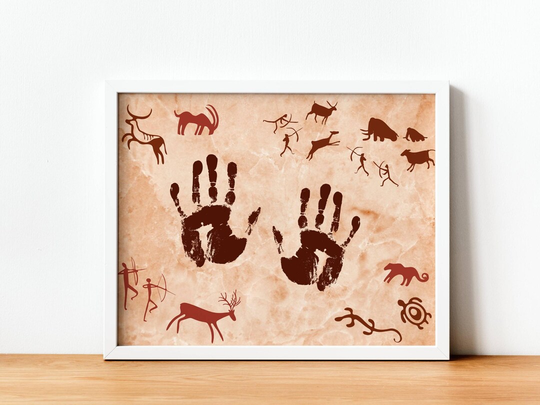 Cave Painting Handprint Craft, Baby Keepsake, DIY Painting Activity ...