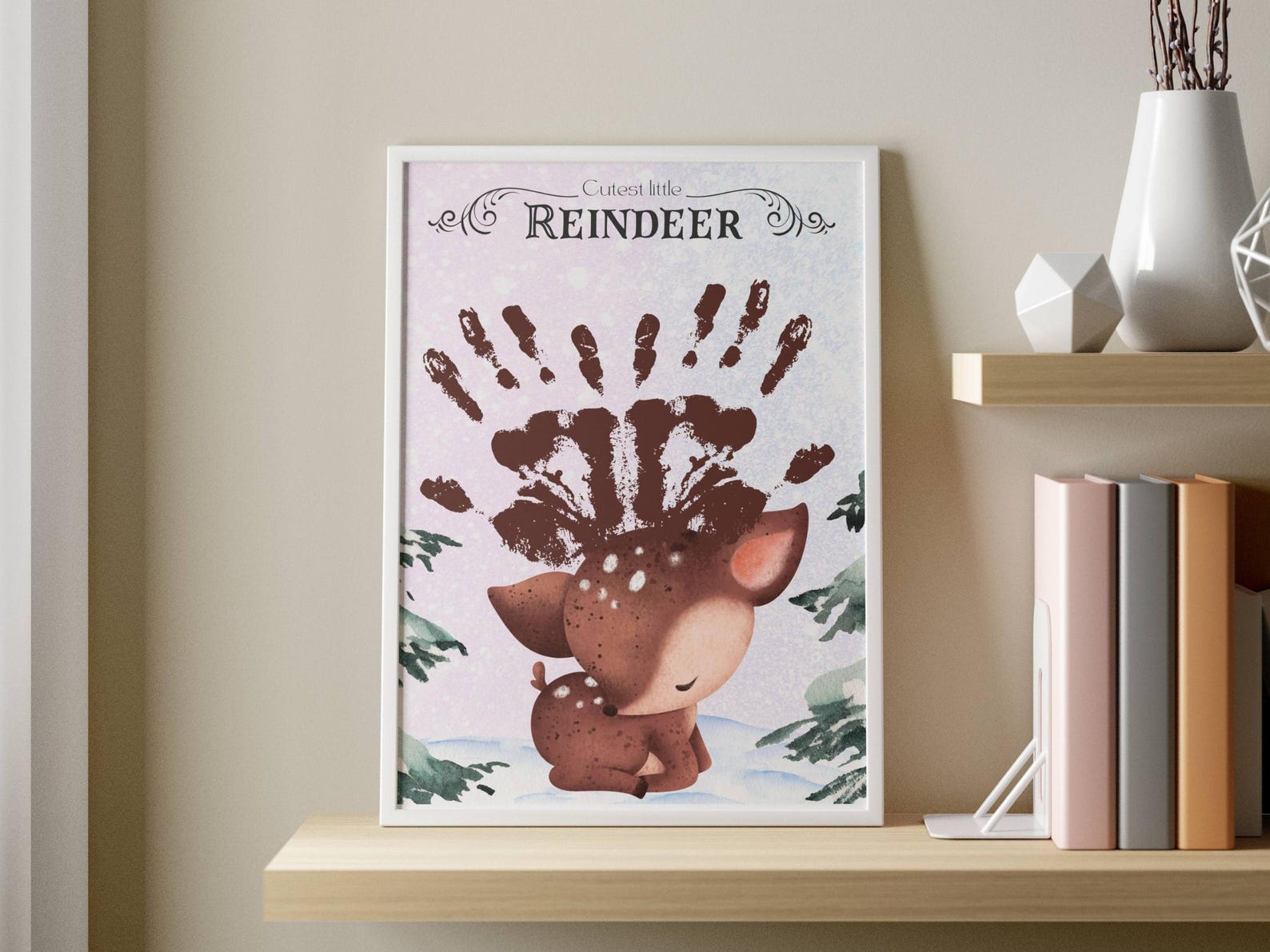 Christmas Reindeer Handprint Craft, Baby Keepsake, Daycare Activity ...
