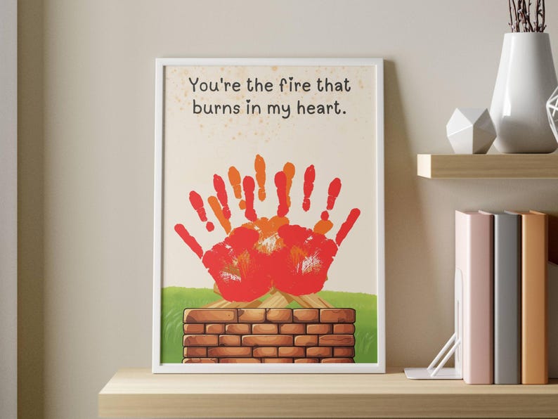 Bonfire Handprint Art, Keepsake Craft (printable) - Etsy