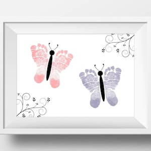 Butterfly Footprint Craft, Footprint Art, Baby Keepsake, Daycare Craft ...