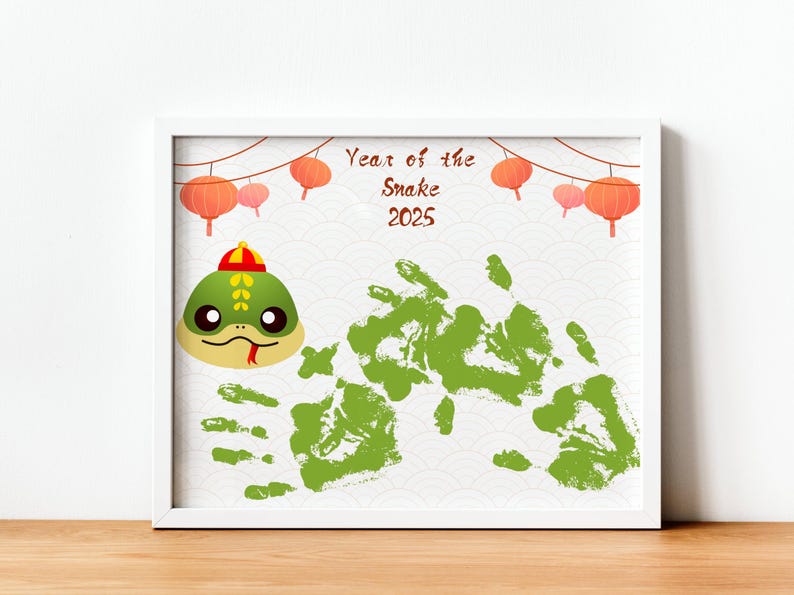 New Year Snake Craft, Lunar New Year, Chinese New Year, Baby Keepsake ...
