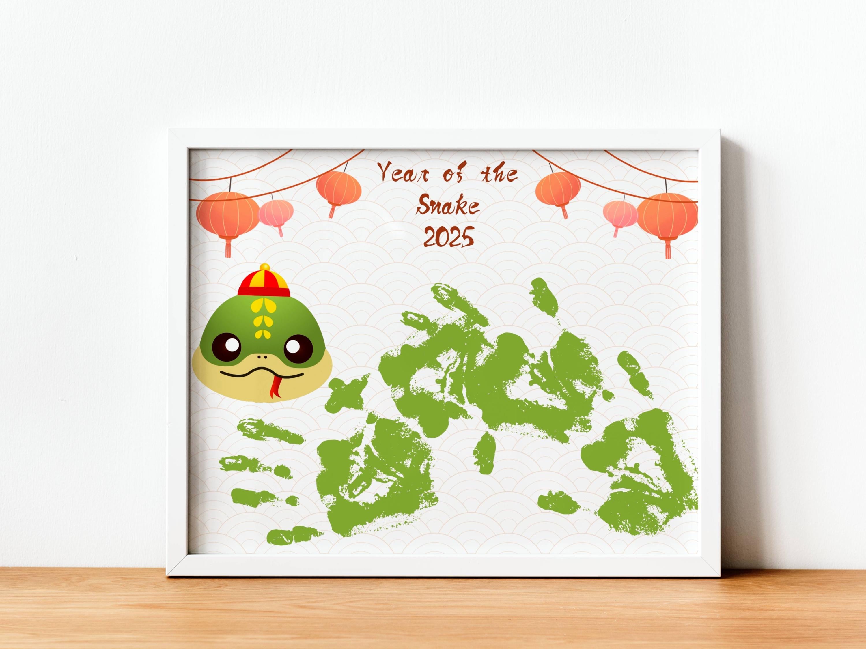 New Year Snake Craft, Lunar New Year, Chinese New Year, Baby Keepsake ...