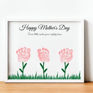 Mother's Day Flower Footprint Art, Printable Footprint Art, Daycare ...