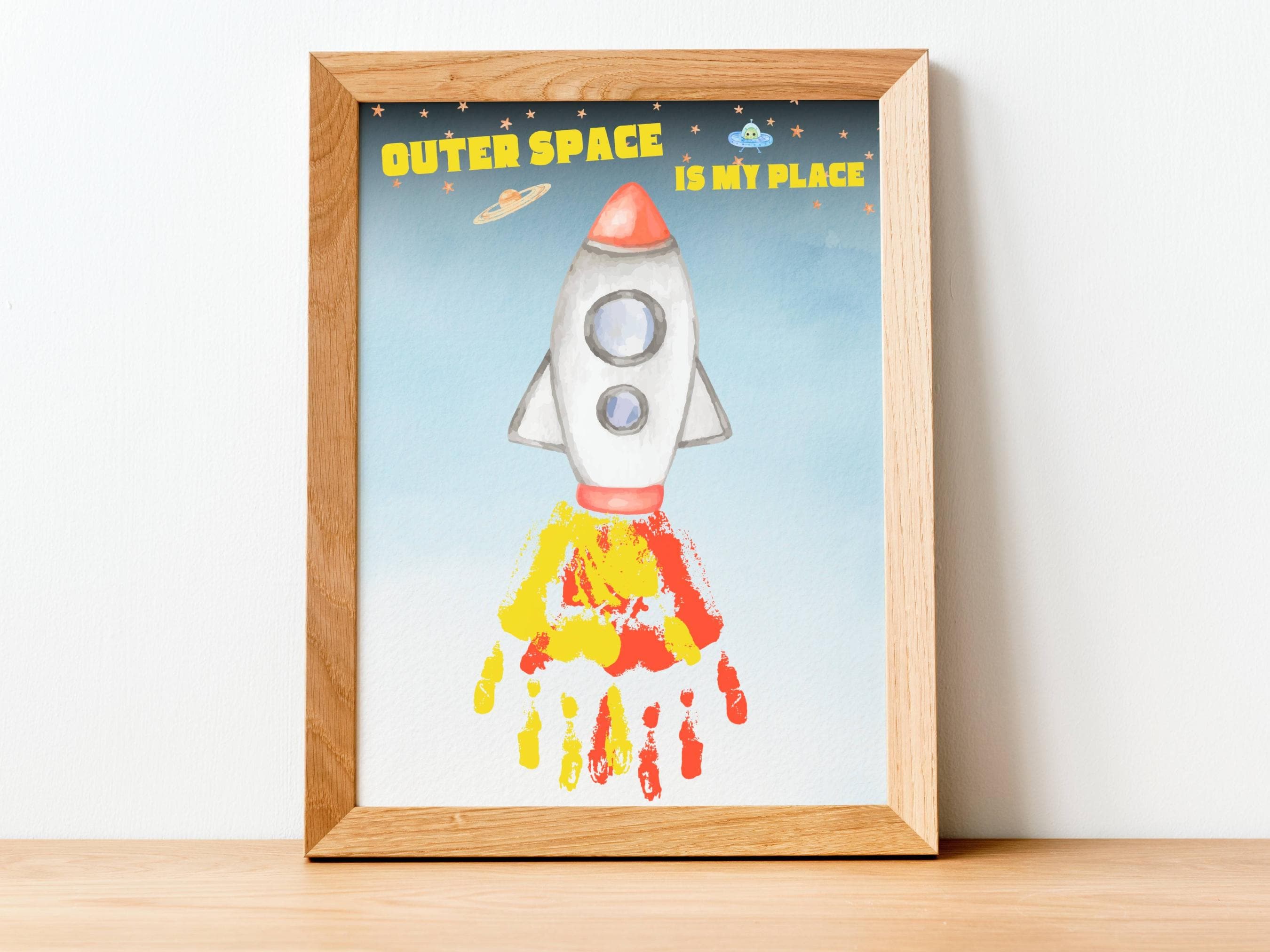 Spaceship Handprint Craft, Baby Keepsake, Space Art, Crafts for Kids ...