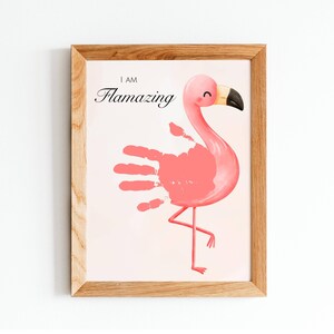 Flamingo Handprint Craft, Animal Crafts, Baby Keepsake, Daycare Crafts ...