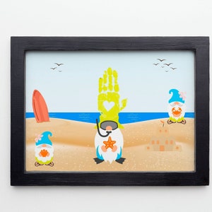 Beach Gnome Printable Handprint Craft, Summer Crafts, Baby Keepsake ...