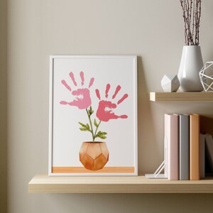 Flower Handprint Art, Baby Keepsake, Personalized Kids Craft (PDF, JPG ...