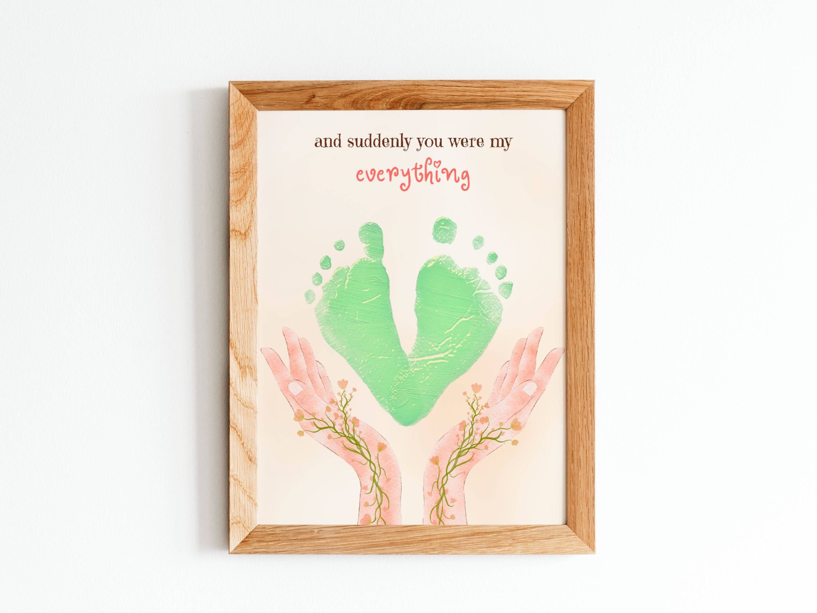 Printable Footprint Craft, Baby Keepsake, Gift for Mom, Mother's Day ...