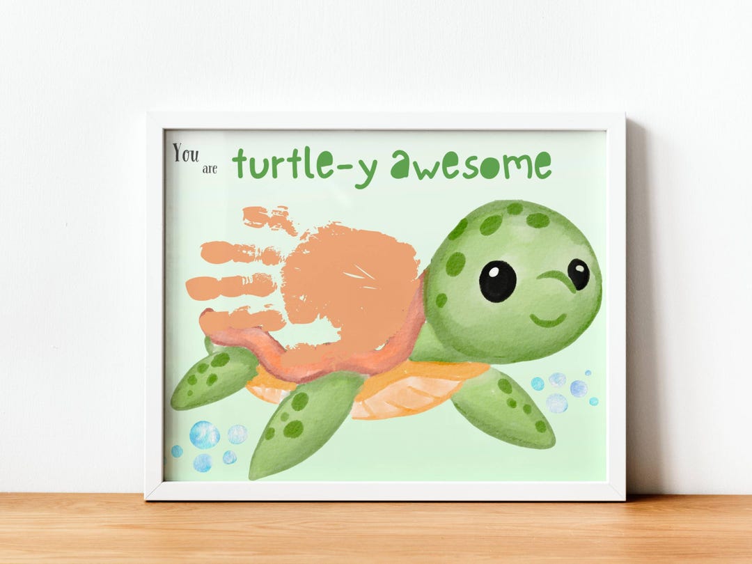 Cute Turtle Handprint, Baby Keepsake, Cute Animal Craft, Daycare ...