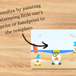 Beach Gnome Printable Handprint Craft, Summer Crafts, Baby Keepsake ...