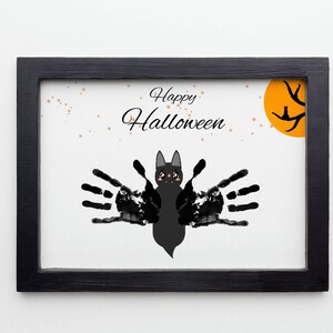 Printable Halloween Handprint Craft, Bat Handprint Art, Daycare ...