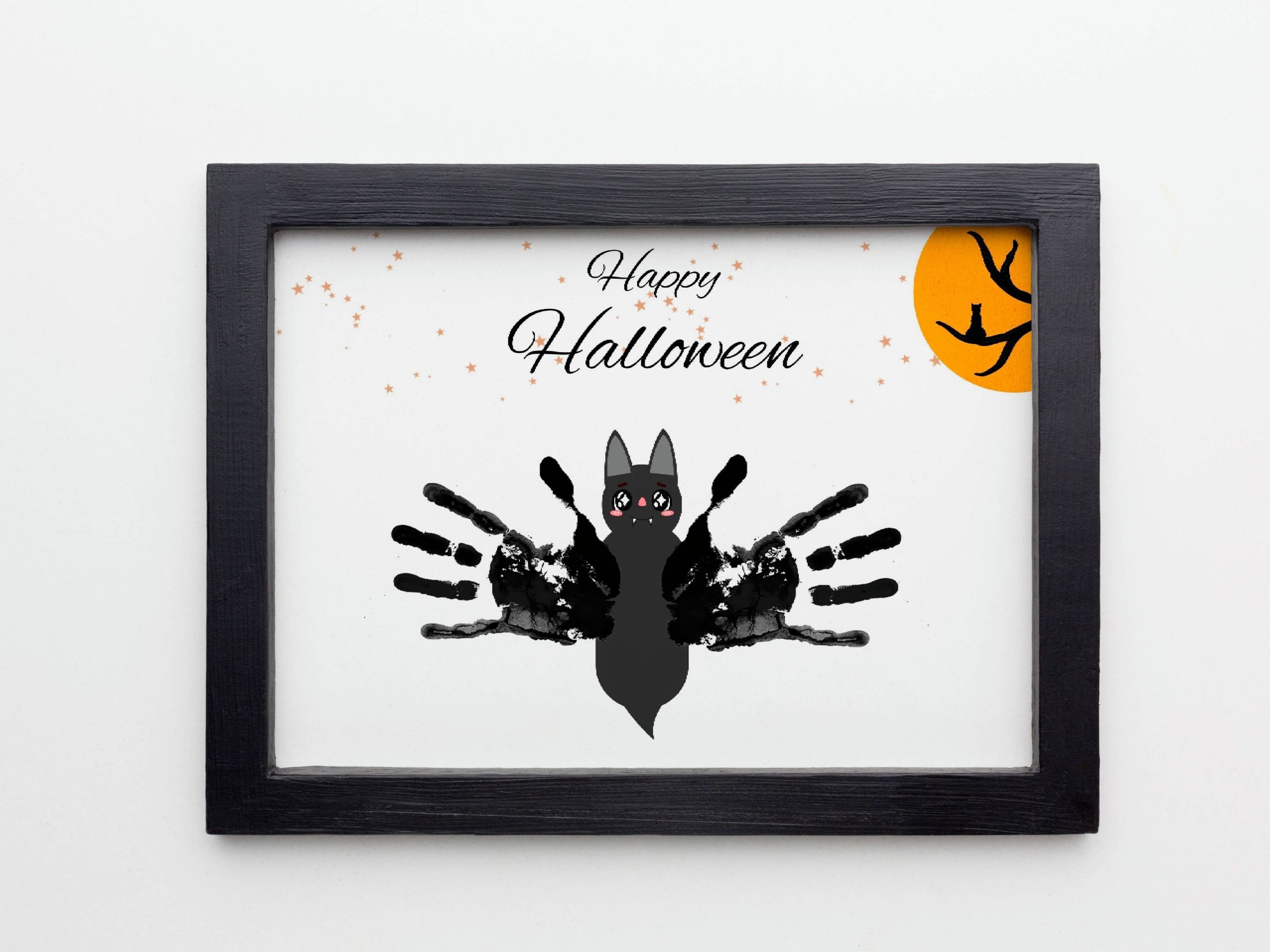 Printable Halloween Handprint Craft, Bat Handprint Art, Daycare ...