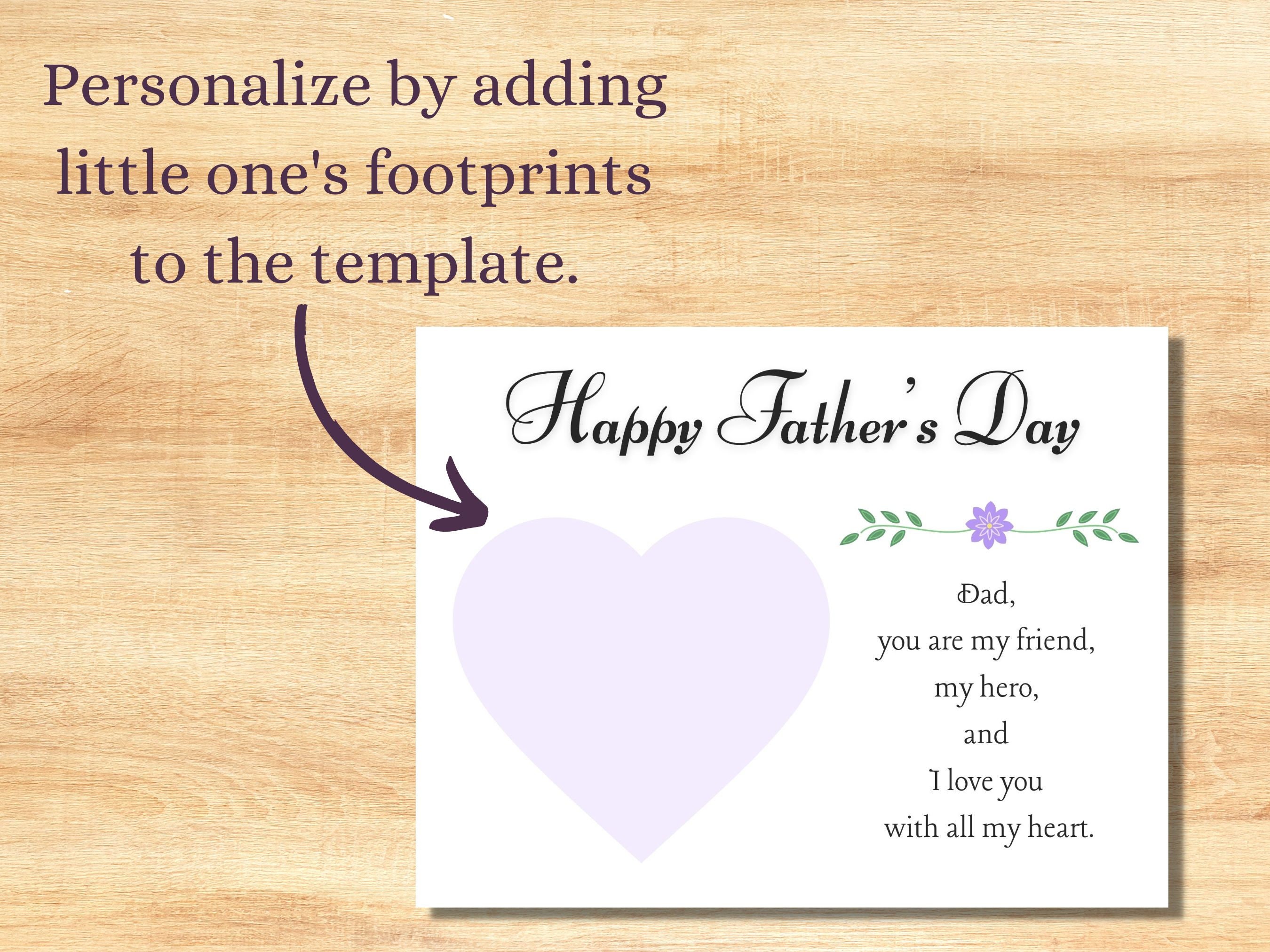 Father's Day Footprint Heart Craft, Baby Keepsake (printable, Instant ...