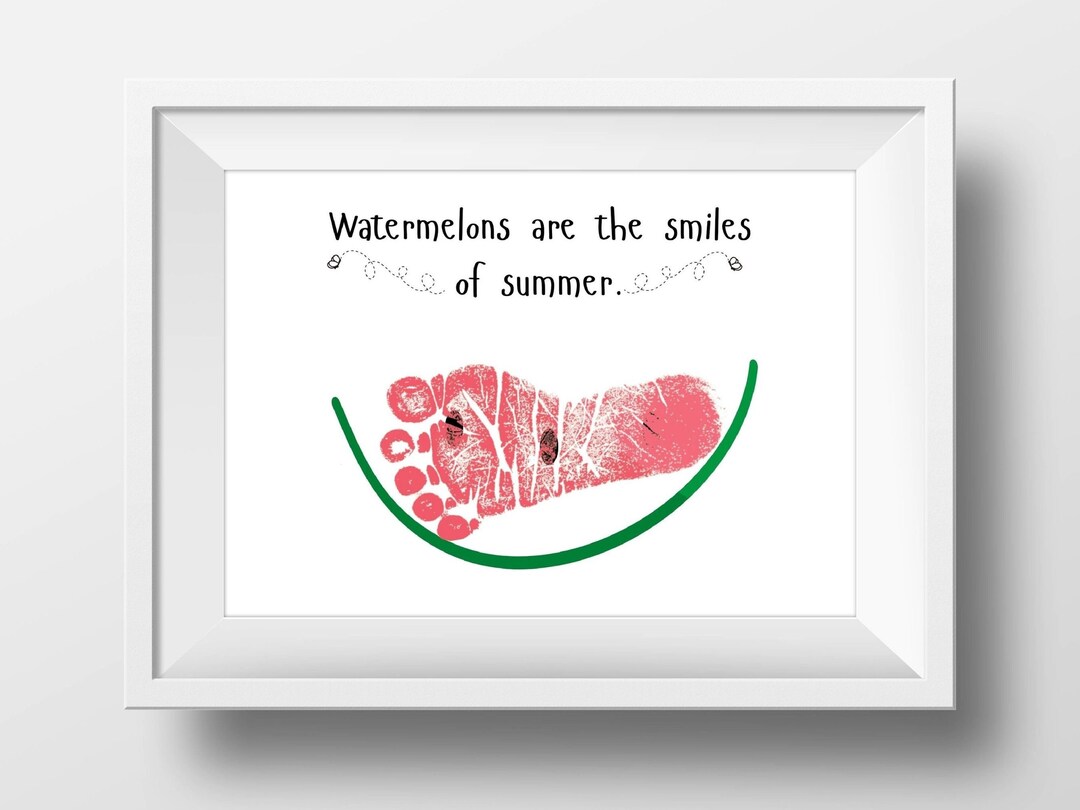 Watermelon Footprint Art, DIY Memory Keepsake (printable Template) - Etsy