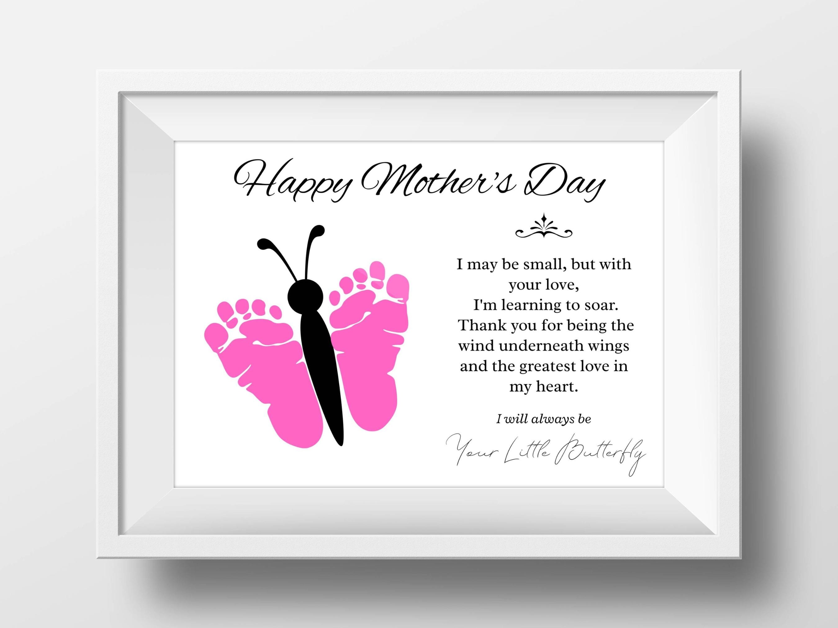Mother's Day Butterfly Footprint Craft, Mother's Day Footprint Art ...