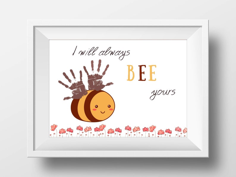 Bee Handprint Craft Bee Art Daycare Craft Baby Keepsake - Etsy