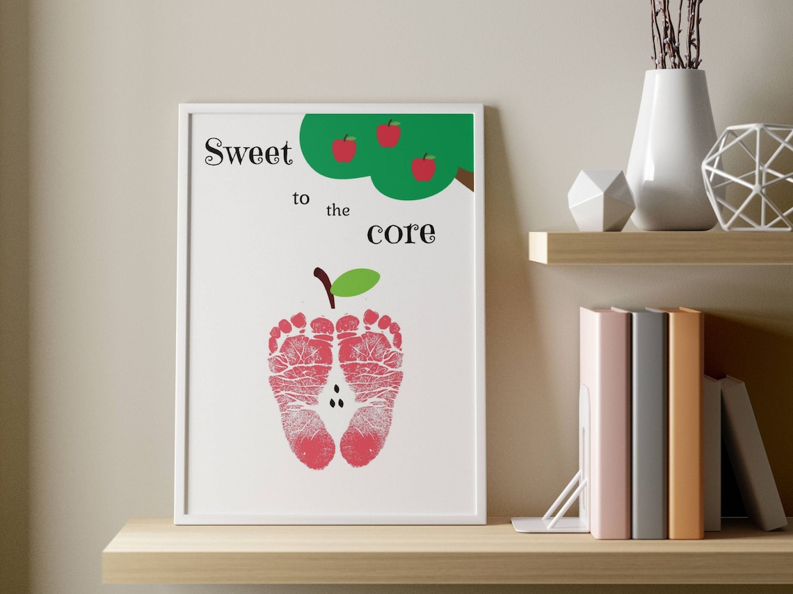 Apple Footprint Craft, Footprint Art, Baby Keepsake, Toddler Craft ...