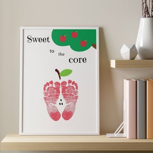 Apple Footprint Craft, Footprint Art, Baby Keepsake, Toddler Craft ...