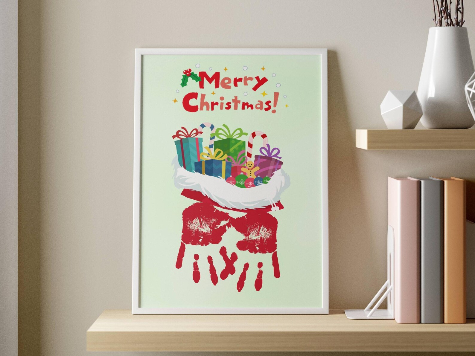 Santa's Bag Handprint Christmas Craft, Keepsake Art (JPG and PDF) - Etsy