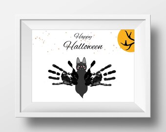 Halloween Spider Handprint Art, Printable Handprint Craft, Halloween ...